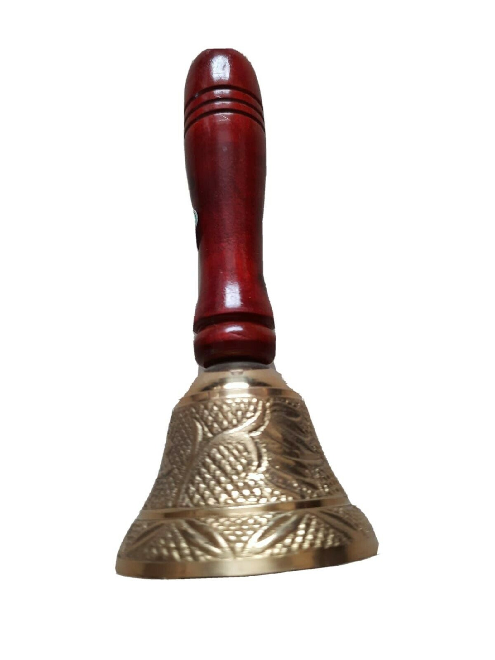 Large Brass Bell With Wooden Top Ghanti Prayer Bell Hand Bell - Etsy