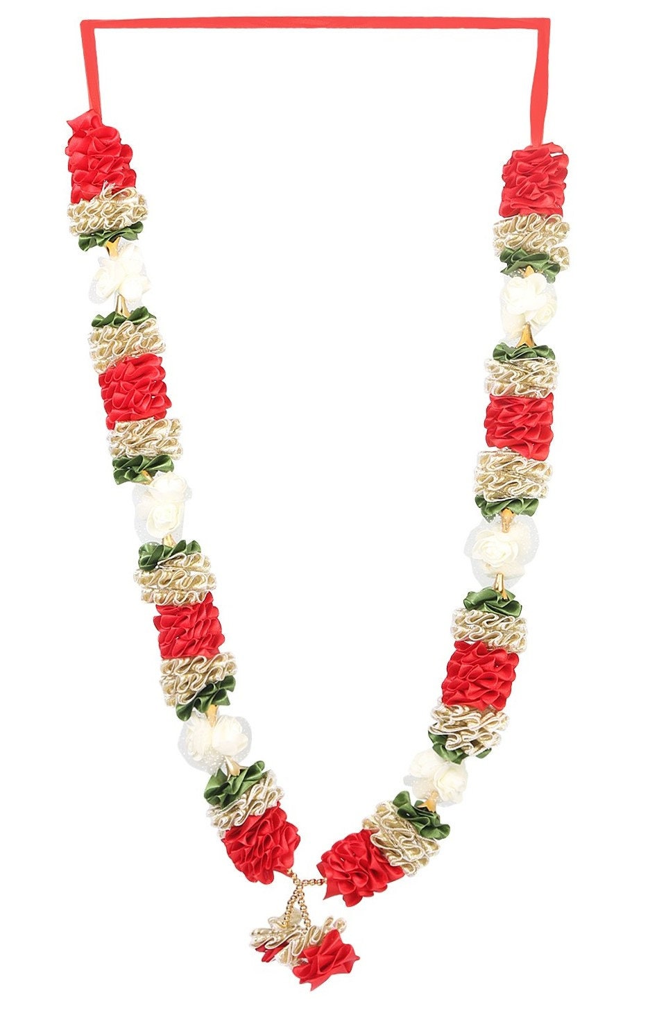 Red & Gold Indian Wedding Garland, Artificial Flower Mala - Etsy UK