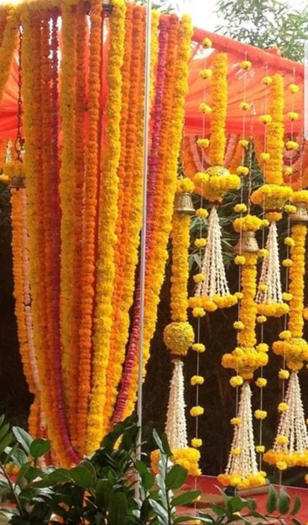 Floral & Garden Crafts Pack of 10 Artificial Marigold Garlands flower ...