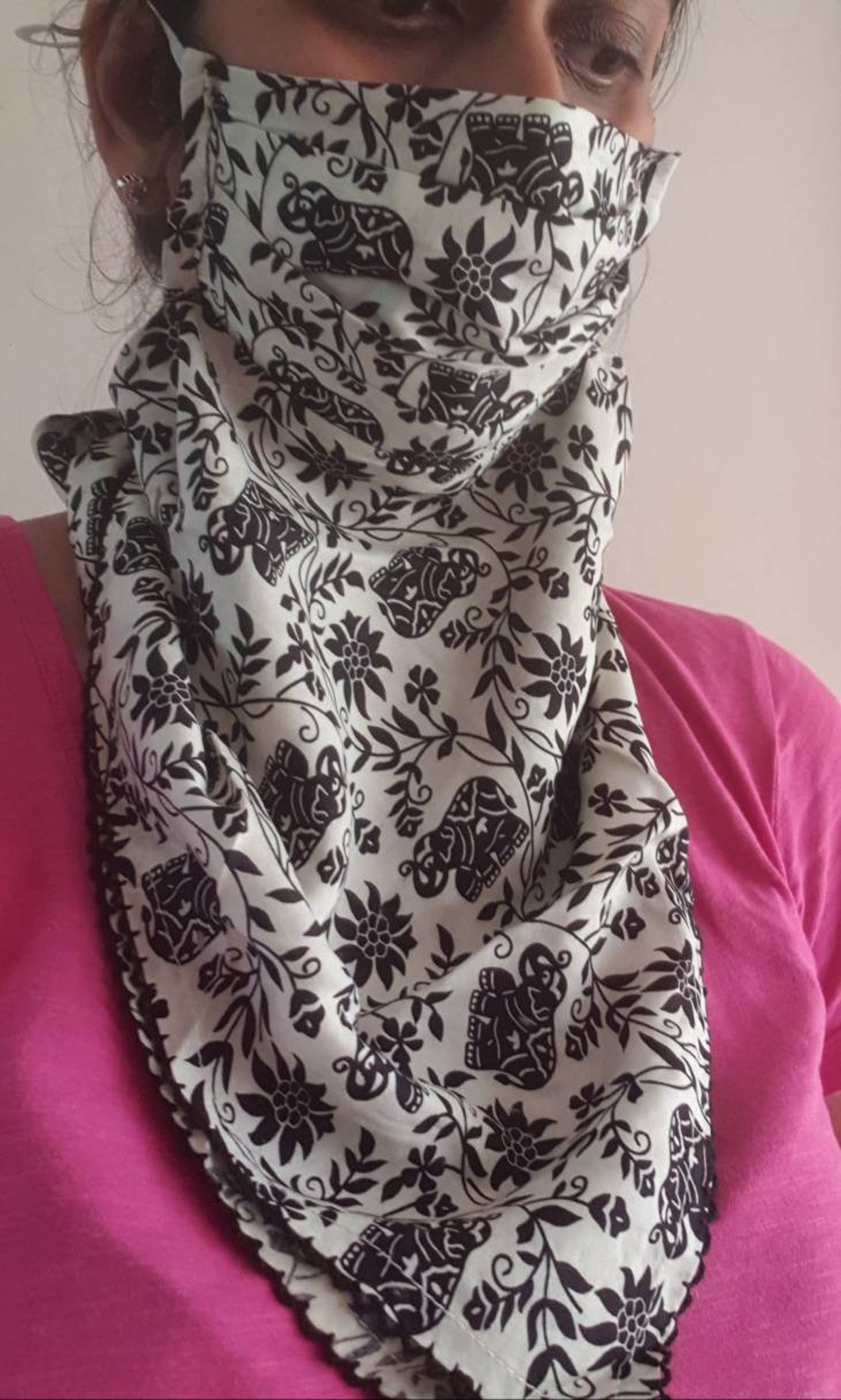 Face Mask With Scarf Rayon Sun Protection Hanging Ear Scarves, Womens ...