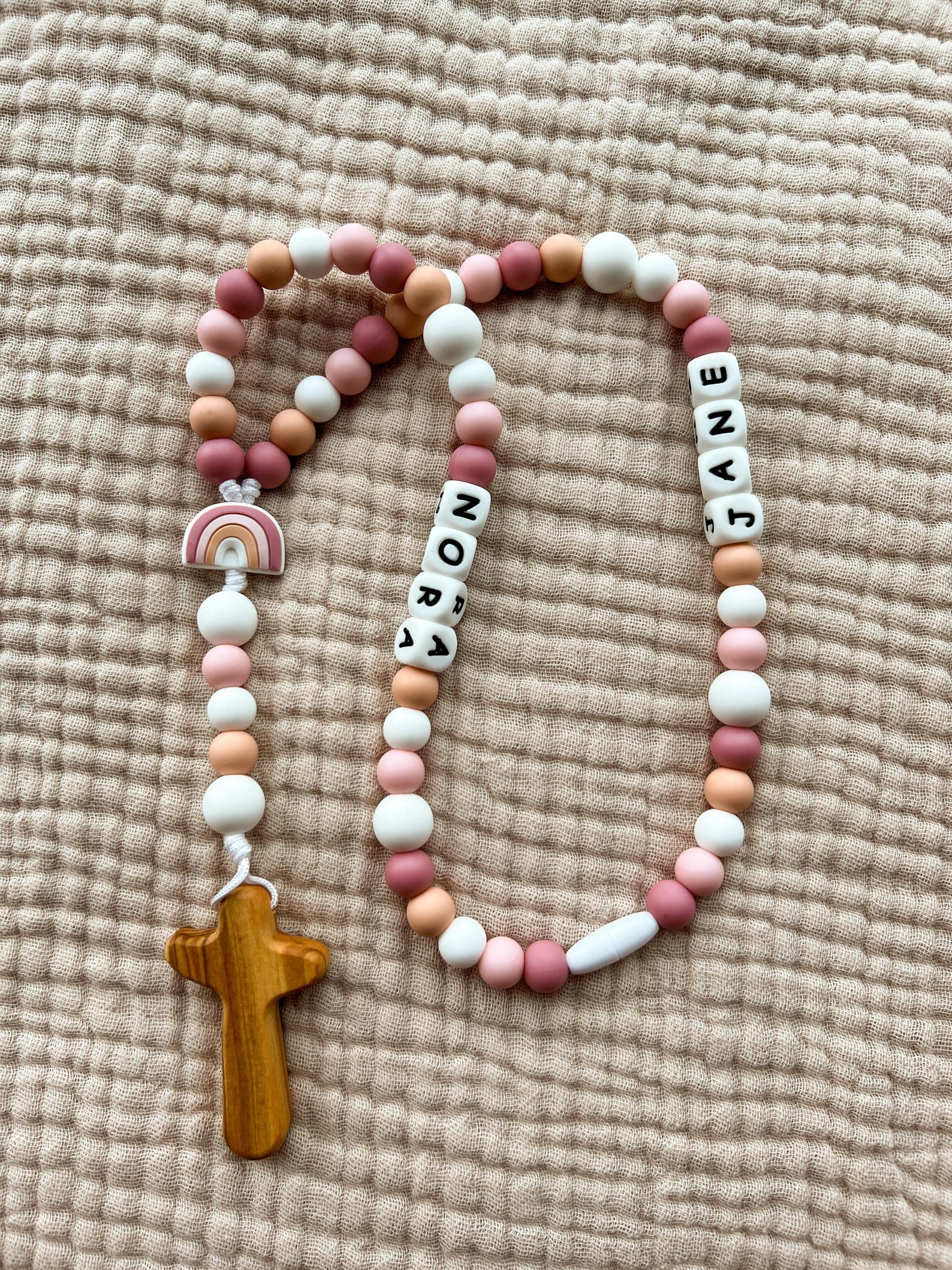 Rainbow Custom Baby Rosary - Etsy