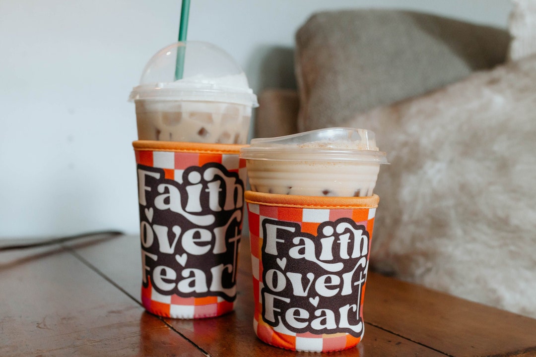 Faith Over Fear Coffee Sleeve Christian Iced Coffee Gift Gift for ...