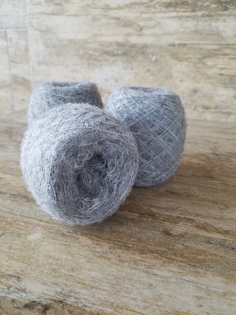 Wool Yarn Crepe Light Gray 9 Skeins Wool Knitting - Etsy