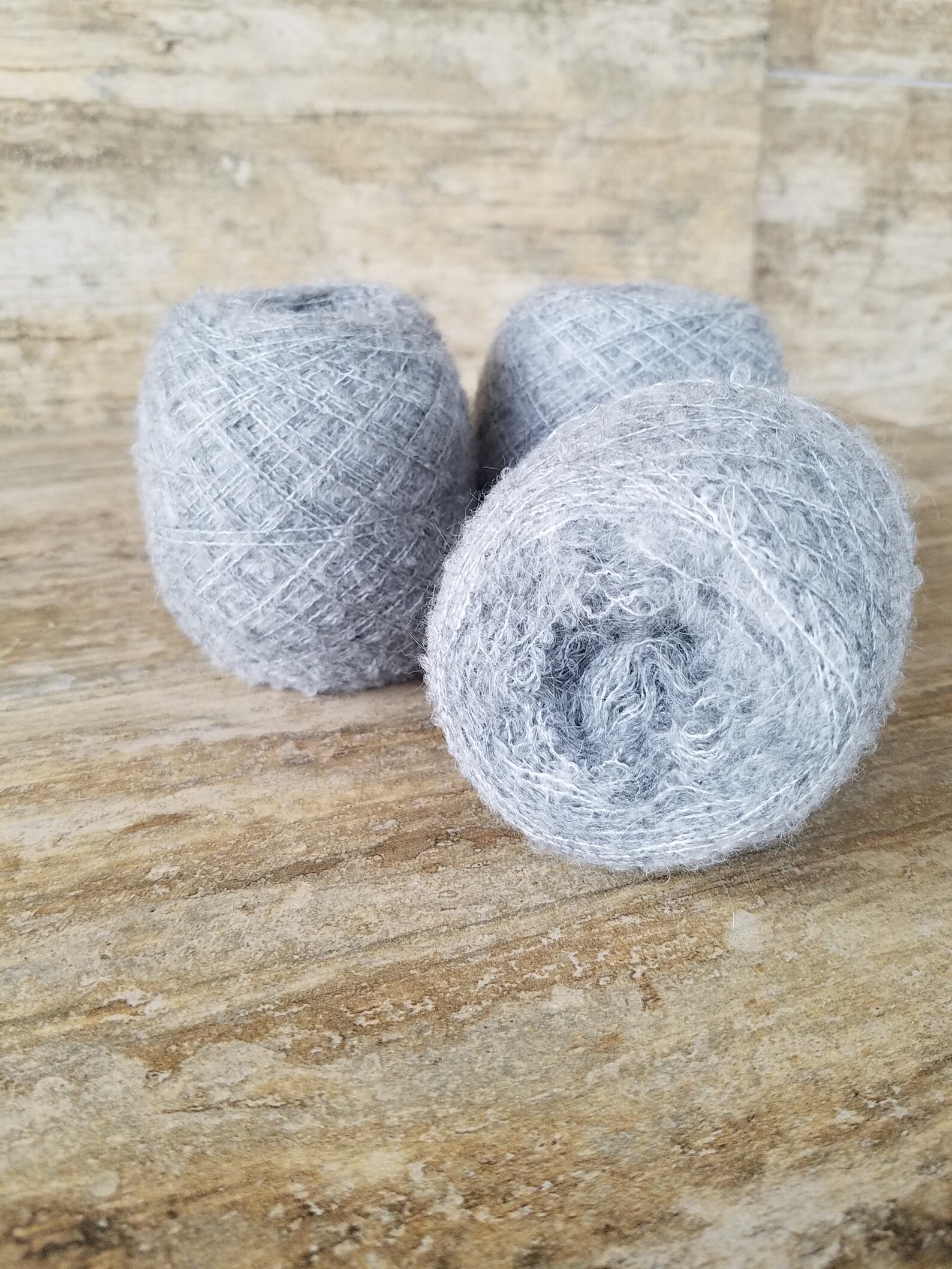 Wool Yarn Crepe Light Gray 9 Skeins Wool Knitting - Etsy