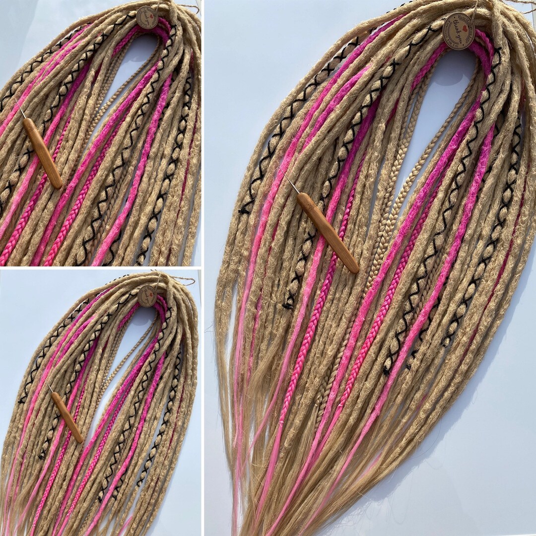 Pink Princess Transitional Dreadlocks With Light Ash Blonde / Synthetic ...