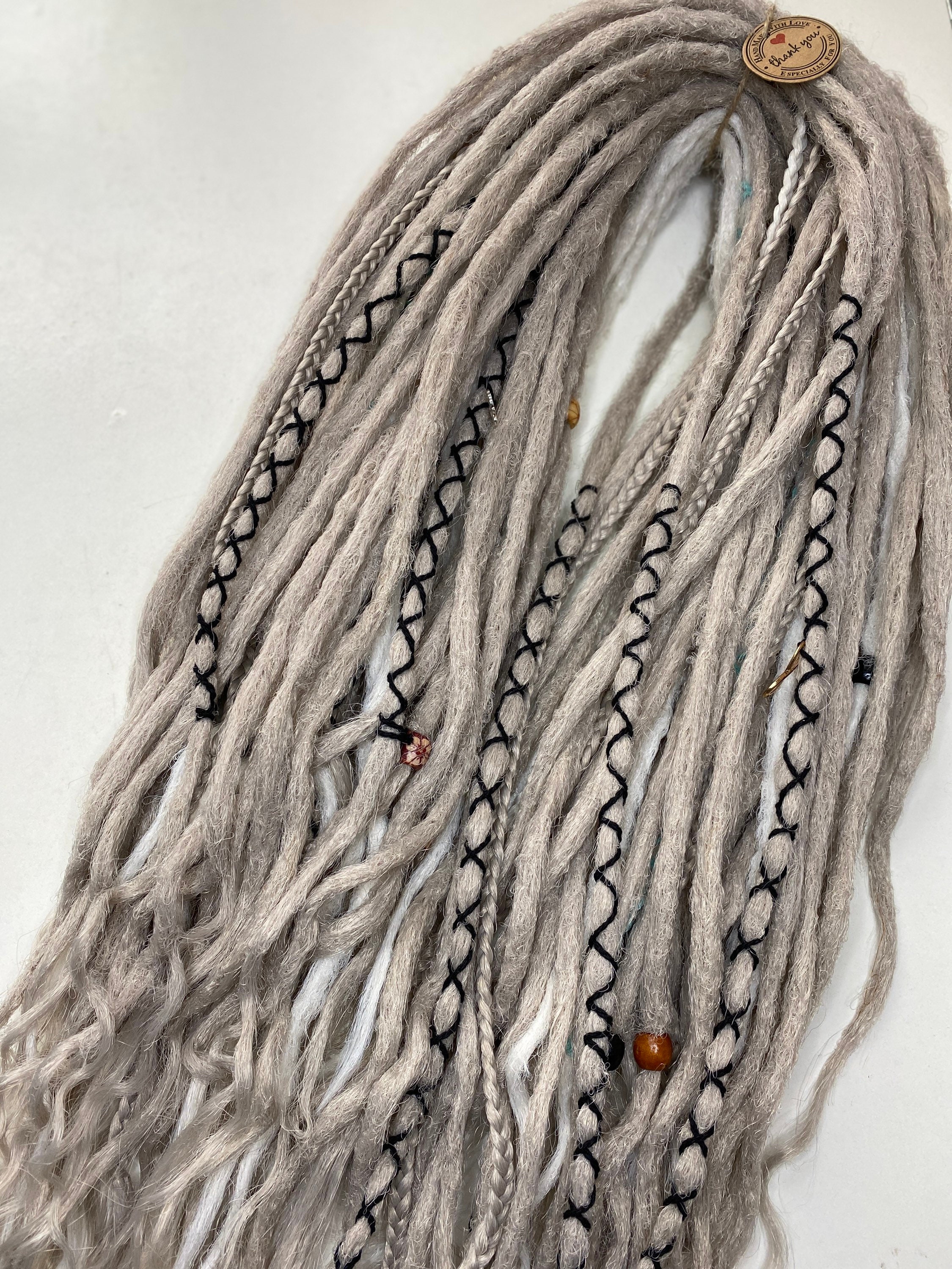 Silver White Curly Dreads / Synthetic Dreadlocks Extensions - Etsy