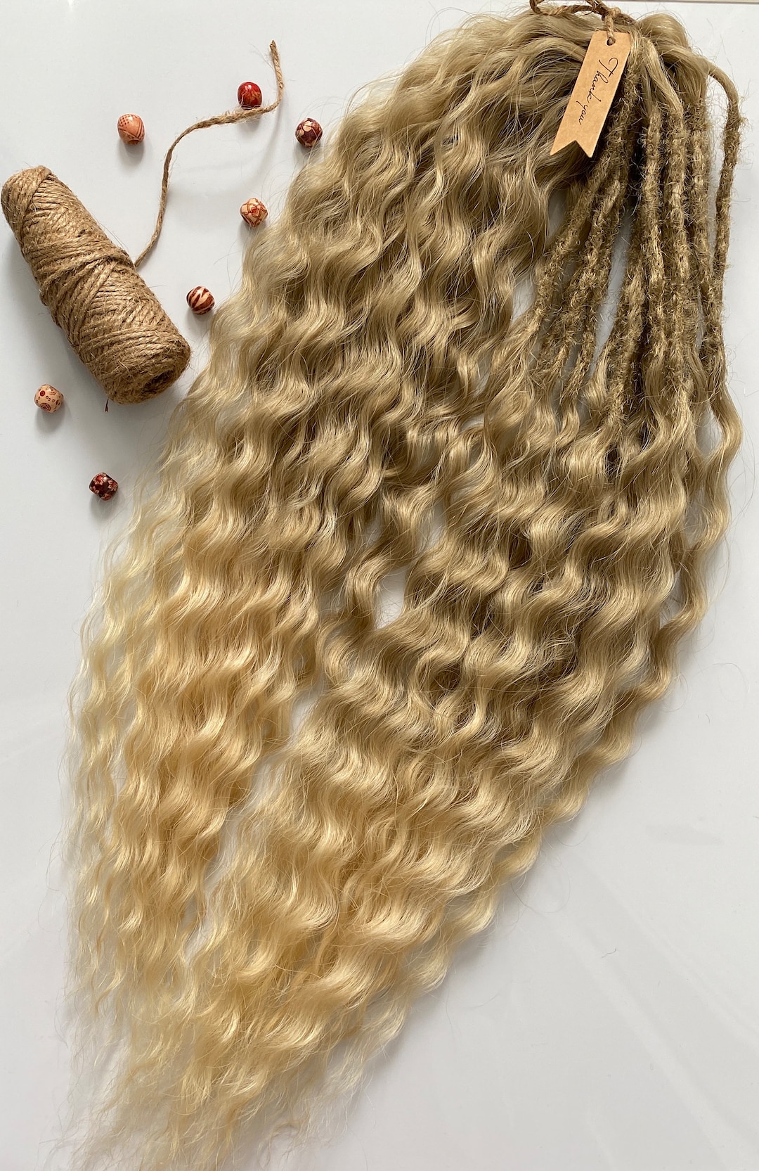 Blonde Curly Dreads / Synthetic Dreadlock Extensions / Wavy Dreadlocks ...