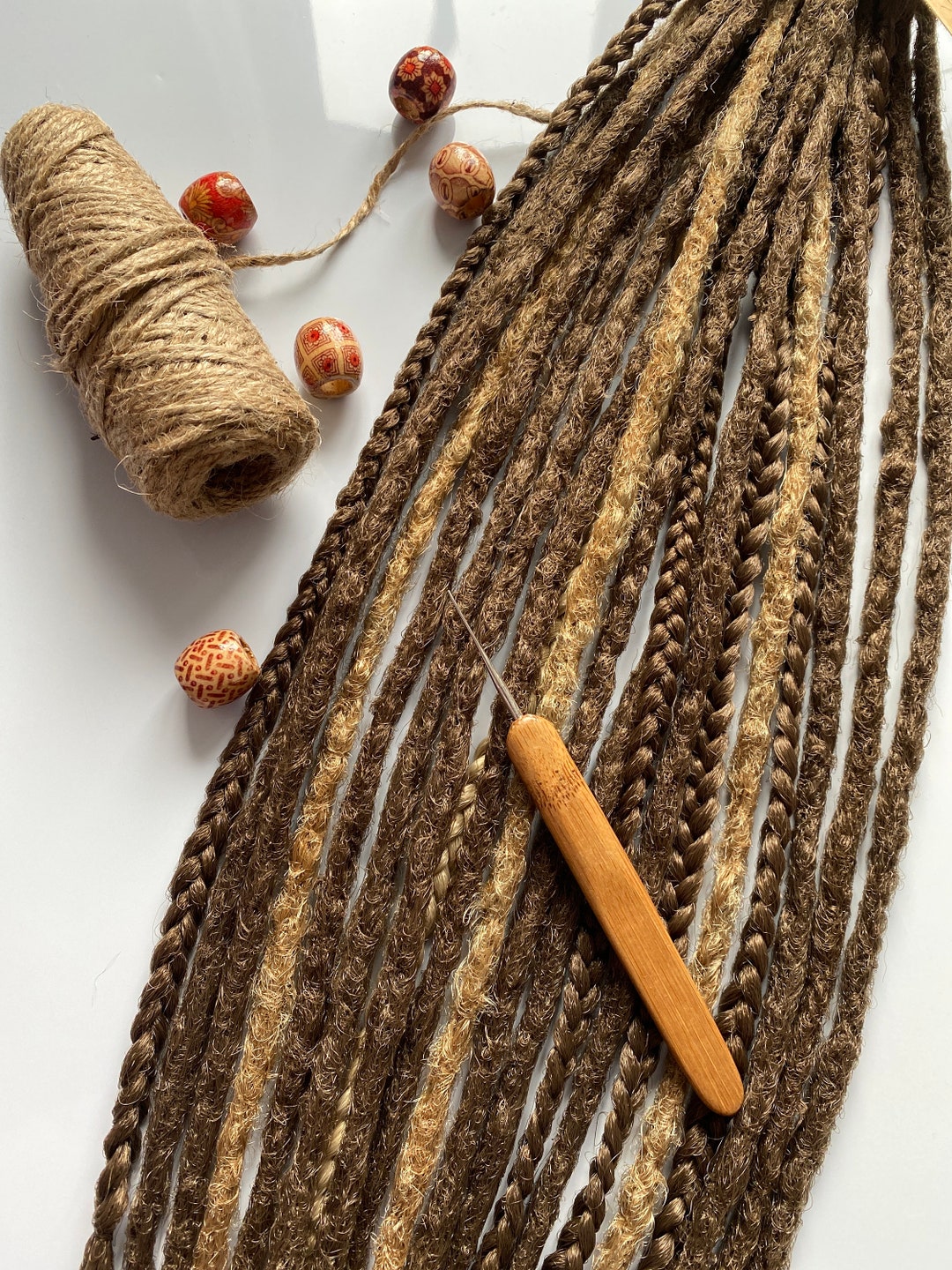 Light Golden Brown 12 Dreads With Honey / Blonde Highlights / Synthetic ...