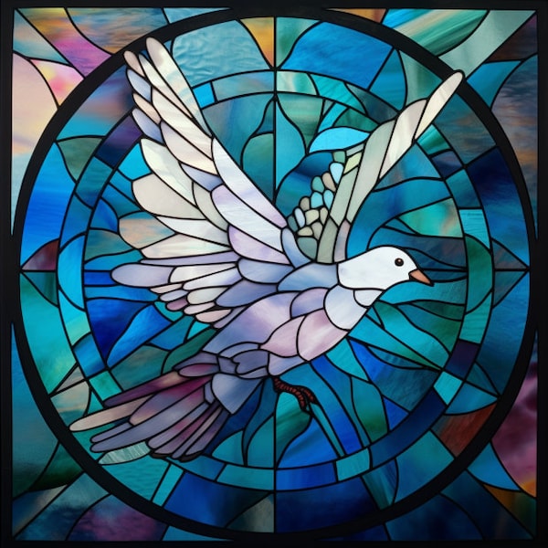 Stained Glass Dove - Etsy