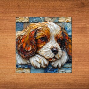 Cavalier King Charles Spaniel Puppy Ceramic Tile Art Wall Tile ...