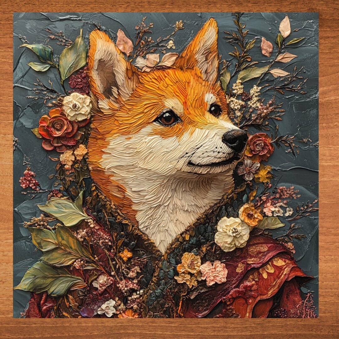 Shiba Inu Dog Medieval King Ceramic Art Tile Castlecore Dark Academia ...