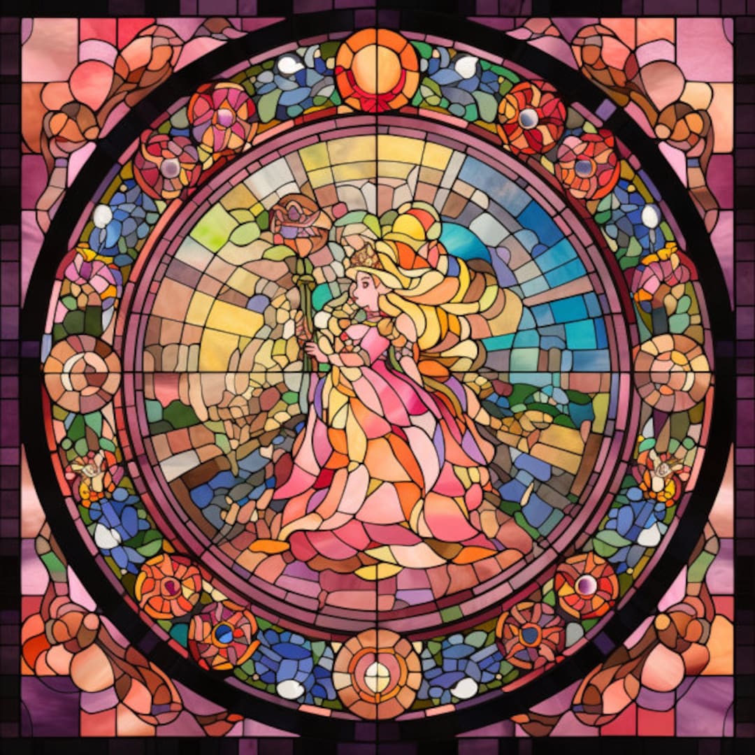 Princess Peach Stained Glass Window Cling - Etsy