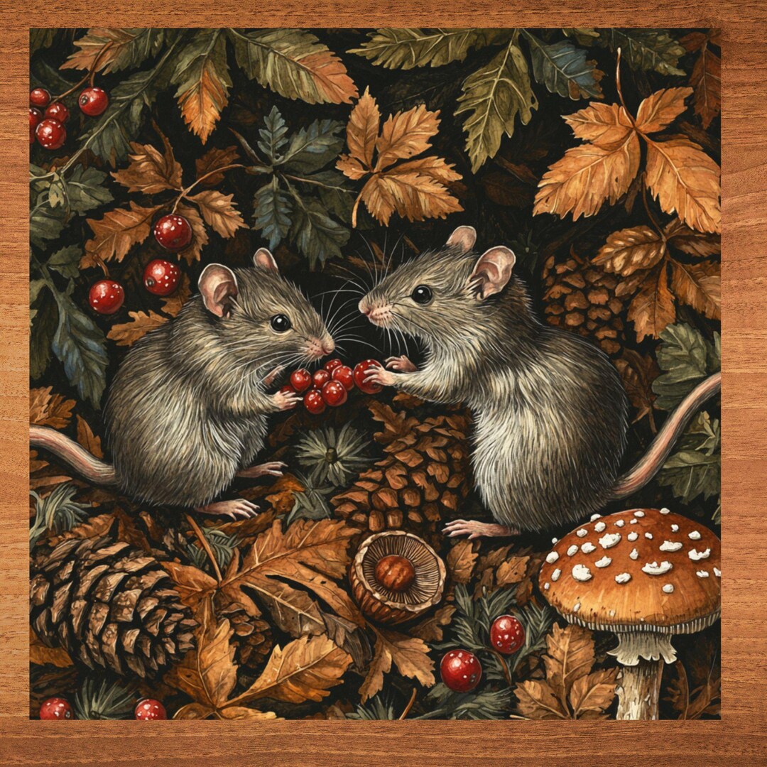 Foraging Friends Mouse Artwork Ceramic Tile Ratful Mouseful Decor ...