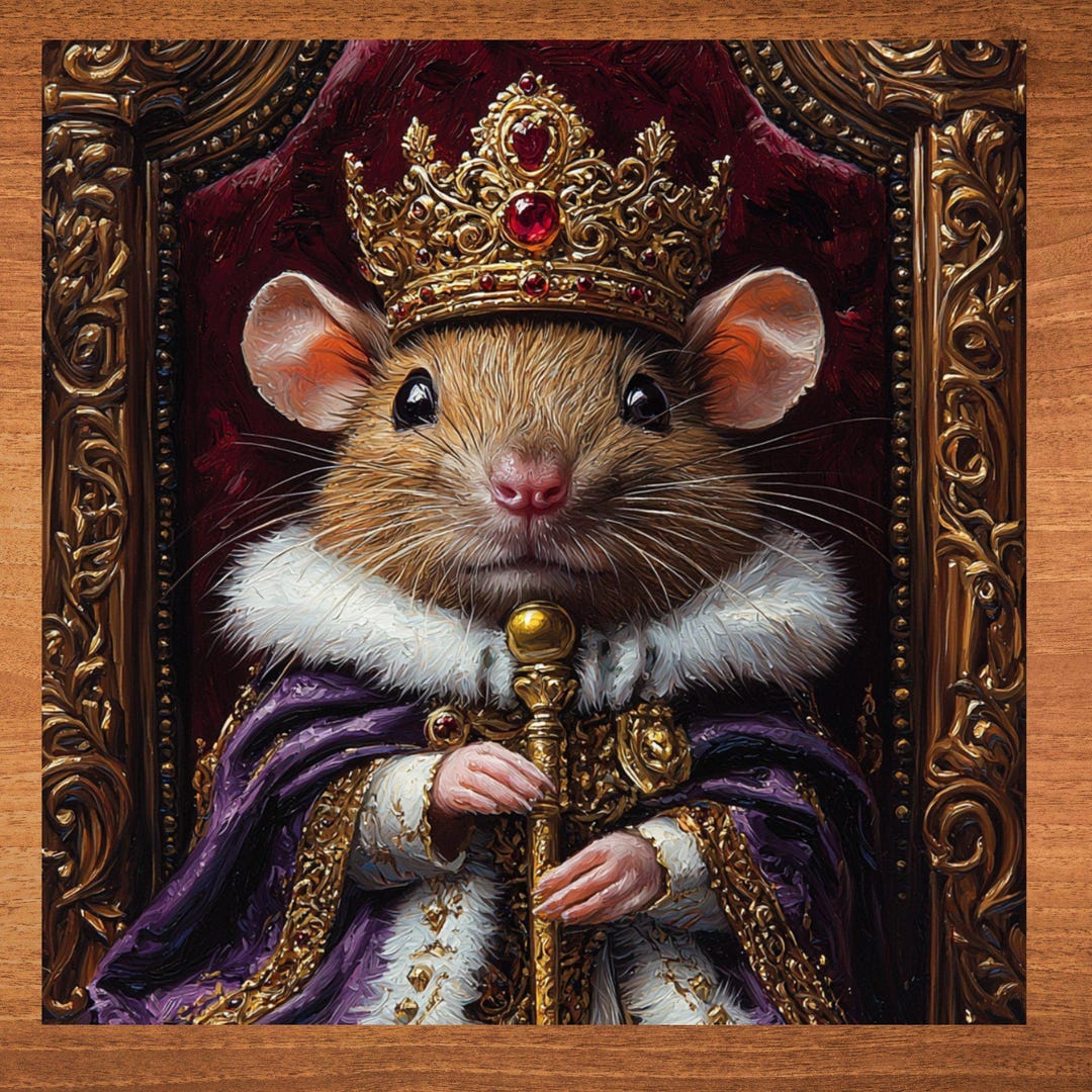 The Rat King Mouse Artwork Ceramic Tile Ratful Mouseful Decor Portrait ...