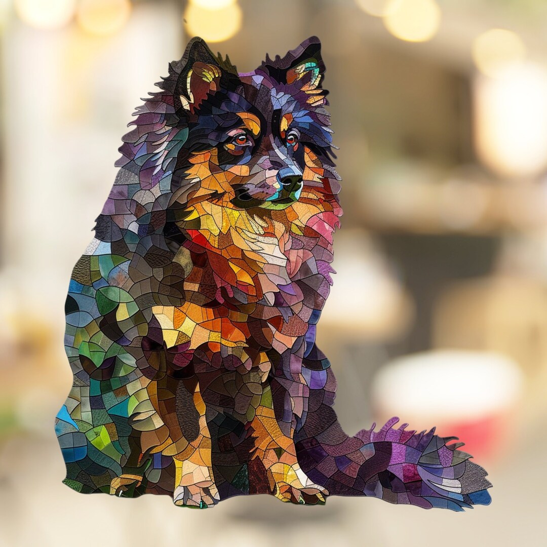 Finnish Lapphund Dog Stained Glass Window Cling Decal Window Sticker No ...