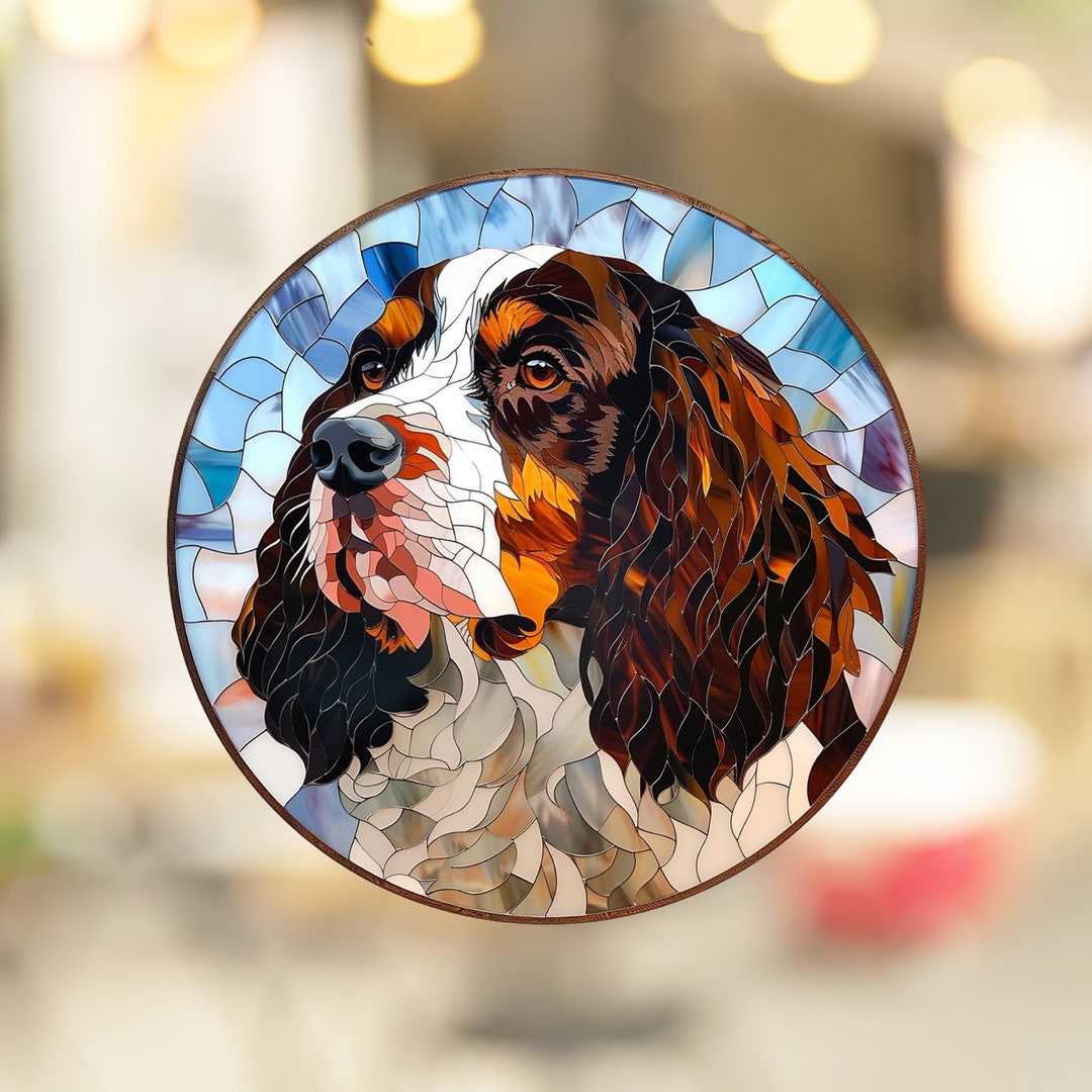 English Springer Spaniel Stained Glass Look Window Cling Pet Lover Gift ...