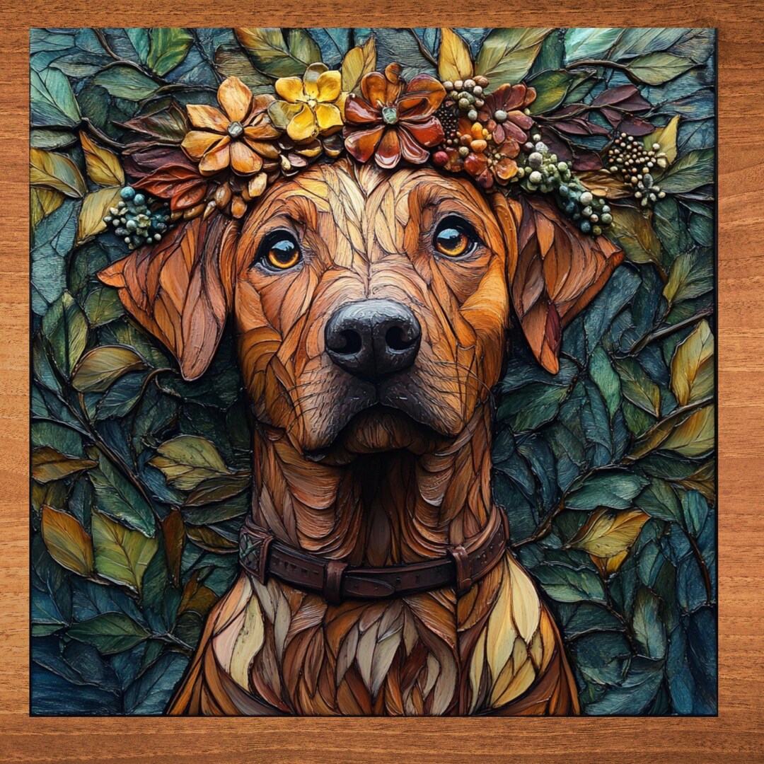 Rhodesian Ridgeback Dog Medieval King Ceramic Art Tile Castlecore Dark ...