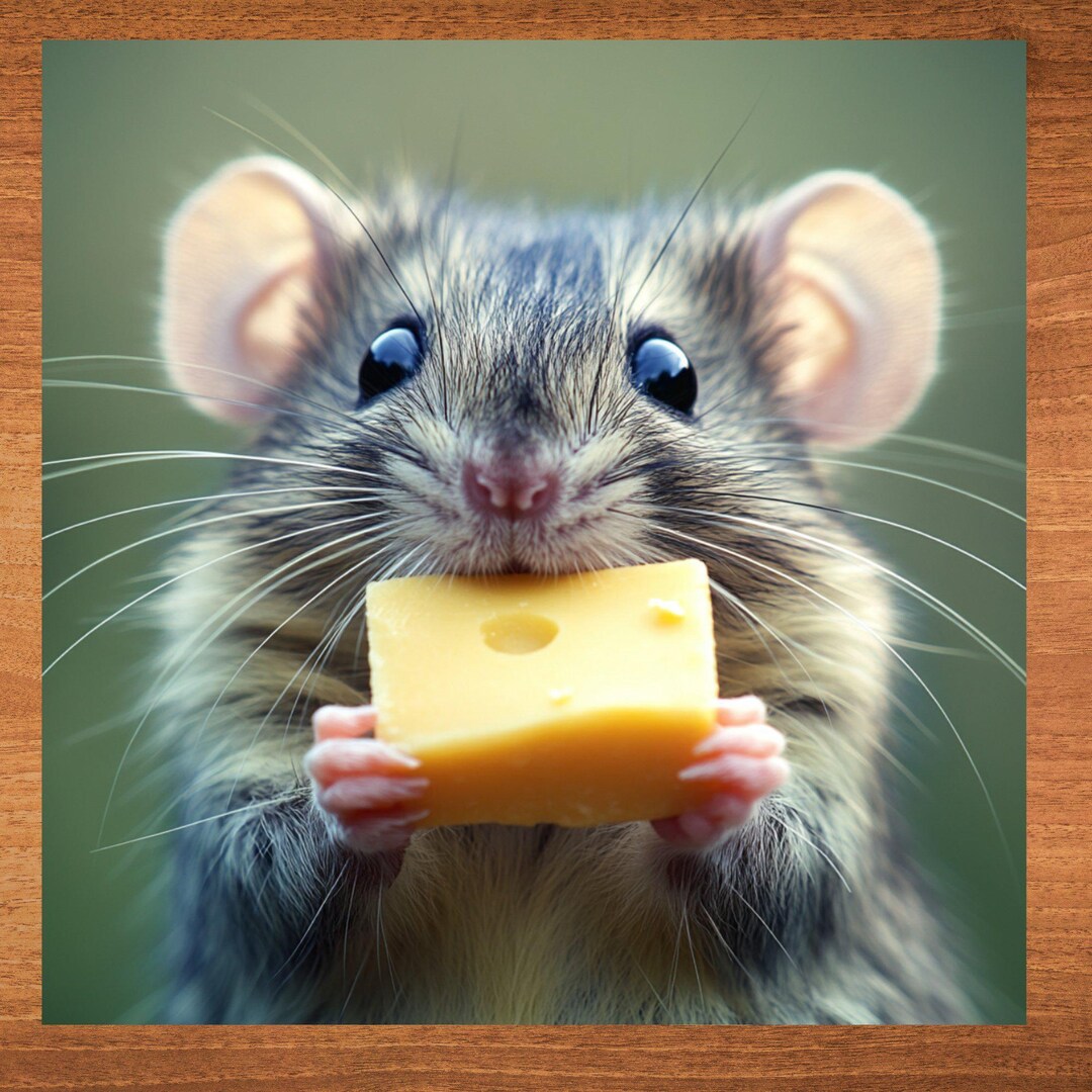Realistic Mouse Cheese Mouse Artwork Ceramic Tile Ratful Mouseful Decor ...