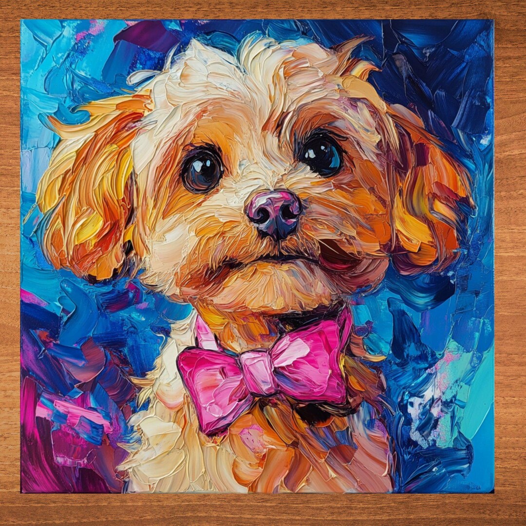 Maltipoo Pink Coquette Bow Ceramic Art Tile Doggy Decor Coquette Dog ...