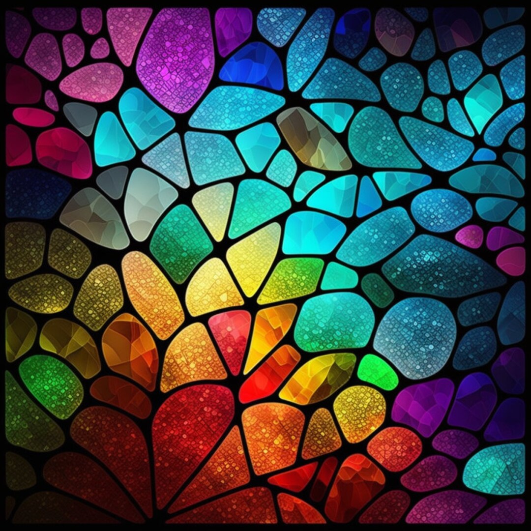 Rainbow Color Stained Glass Window Cling - Etsy