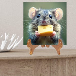 Realistic Mouse Cheese Mouse Artwork Ceramic Tile Ratful Mouseful Decor ...