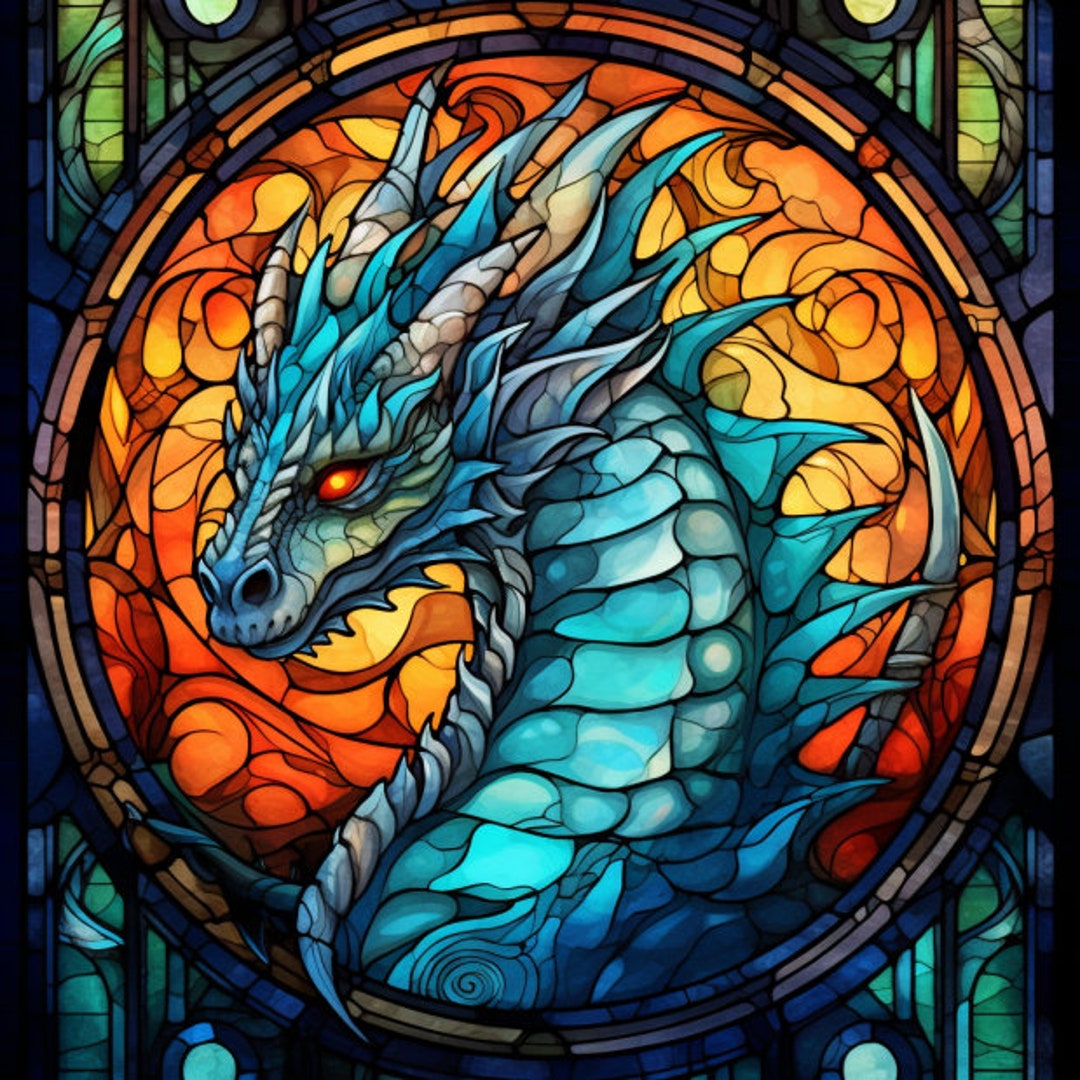 Dragon Stained Glass Window Cling - Etsy