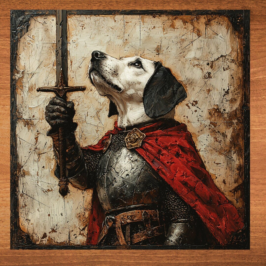German Shorthaired Pointer Medieval Dog Knight Decor Ceramic Art Tile ...