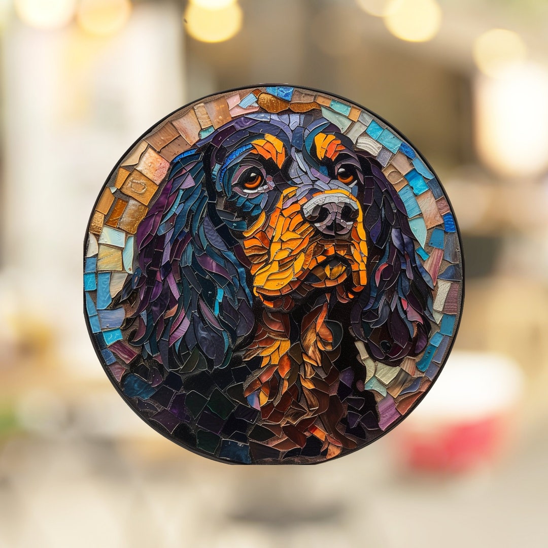 Field Spaniel Stained Glass Look Window Cling Pet Lover Gift for Pet ...
