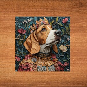 Bloodhound Dog Medieval King Ceramic Art Tile Castlecore Dark Academia ...