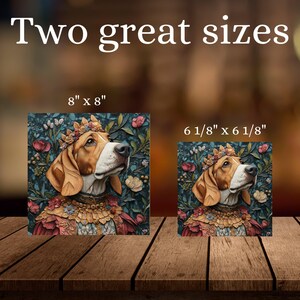 Bloodhound Dog Medieval King Ceramic Art Tile Castlecore Dark Academia ...