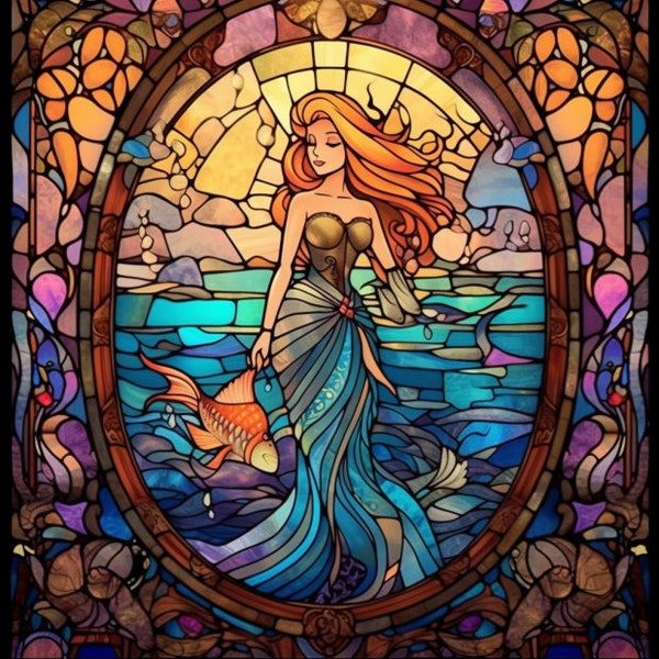 Stain Glass Mermaid - Etsy
