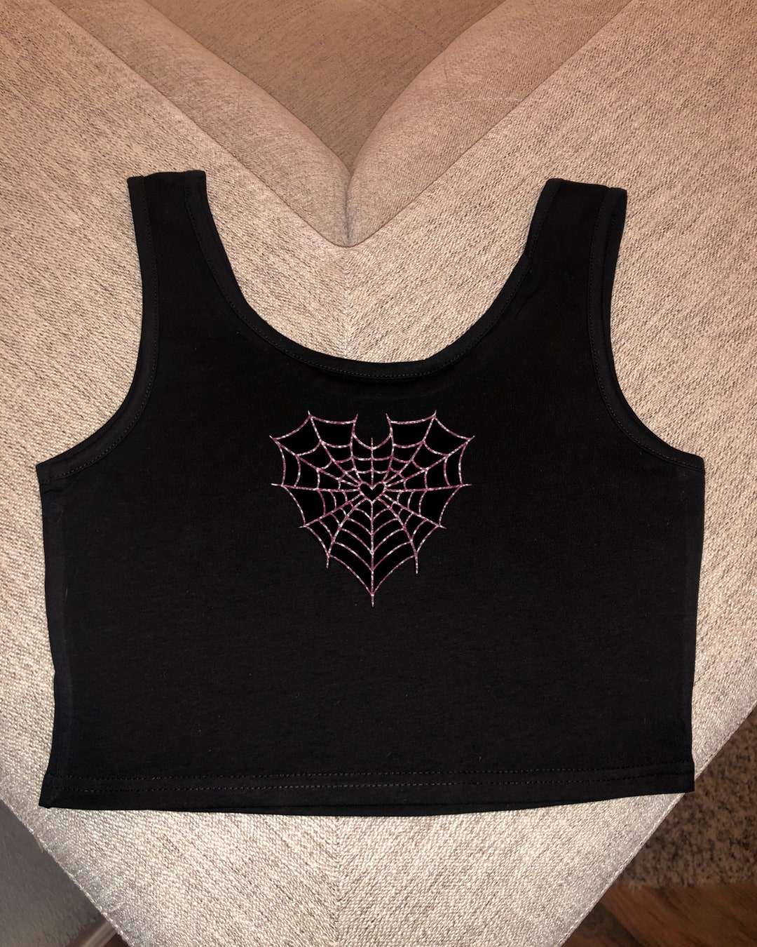 Heart Web Crop Top, Valentine Crop Top, Valentine’s Day Crop Top ...