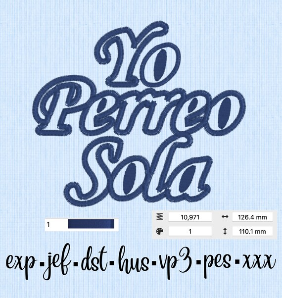 Yo Perreo Sola 5x4.5 Embroidery File Bad Bunny Embroidery - Etsy