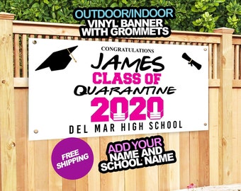 Graduation Banner Class of 2020 FREE SHIPPING High School - Etsy