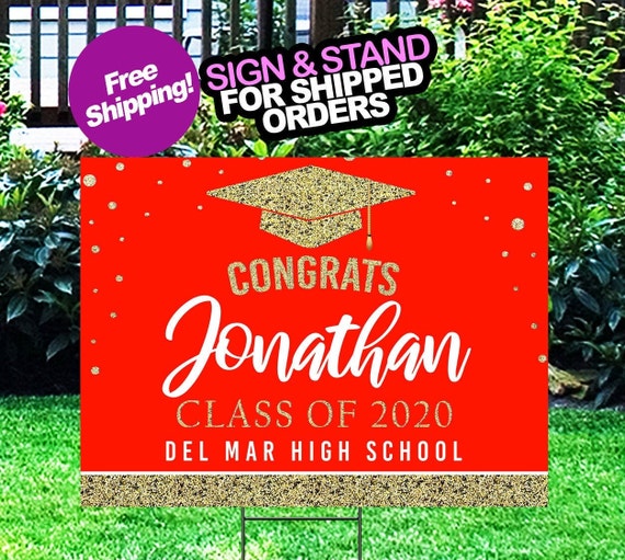Graduation Yard Sign Class of 2020 Lawn Sign FREE SHIPPING | Etsy