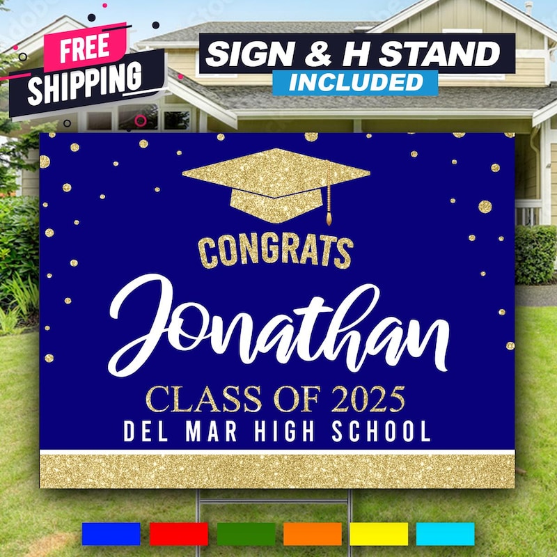 Blue Gold Graduation - Etsy