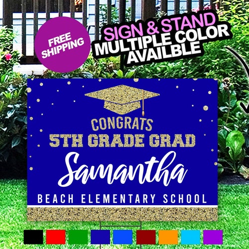5th Grade Graduate Lawn Sign Class of 2022 Yard Sign Including - Etsy