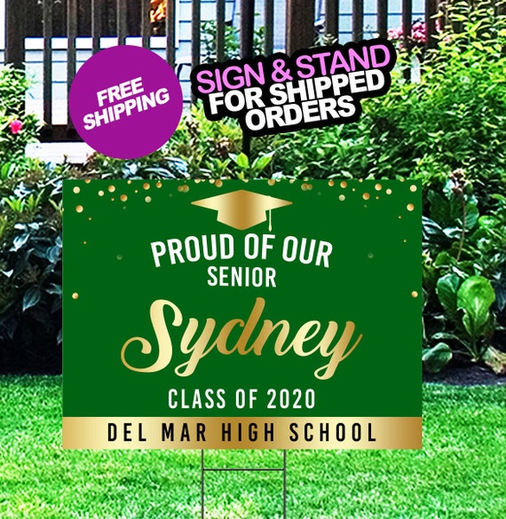 Graduation Yard Sign Class of 2020 Lawn Sign FREE SHIPPING - Etsy