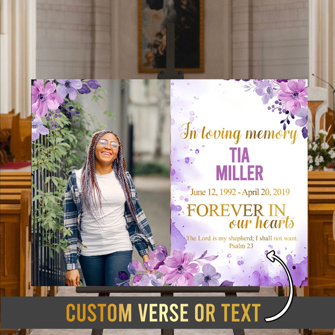 Funeral Welcome Sign Custom Memorial | Funeral Frame Board Sympathy ...