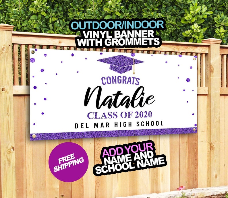 Graduation Banner Class of 2020 FREE SHIPPING High School - Etsy