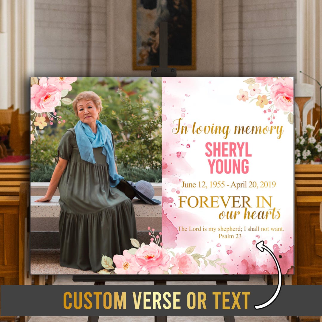 Funeral Welcome Sign Custom Memorial | Funeral Frame Board Sympathy ...