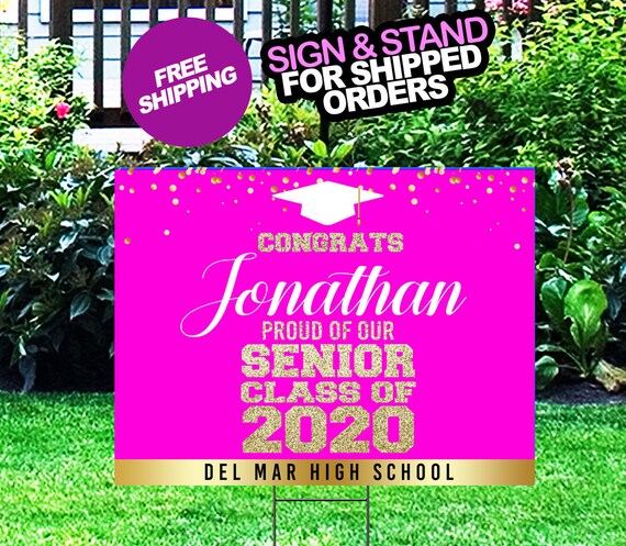 Graduation Yard Sign Class of 2020 Lawn Sign FREE SHIPPING | Etsy