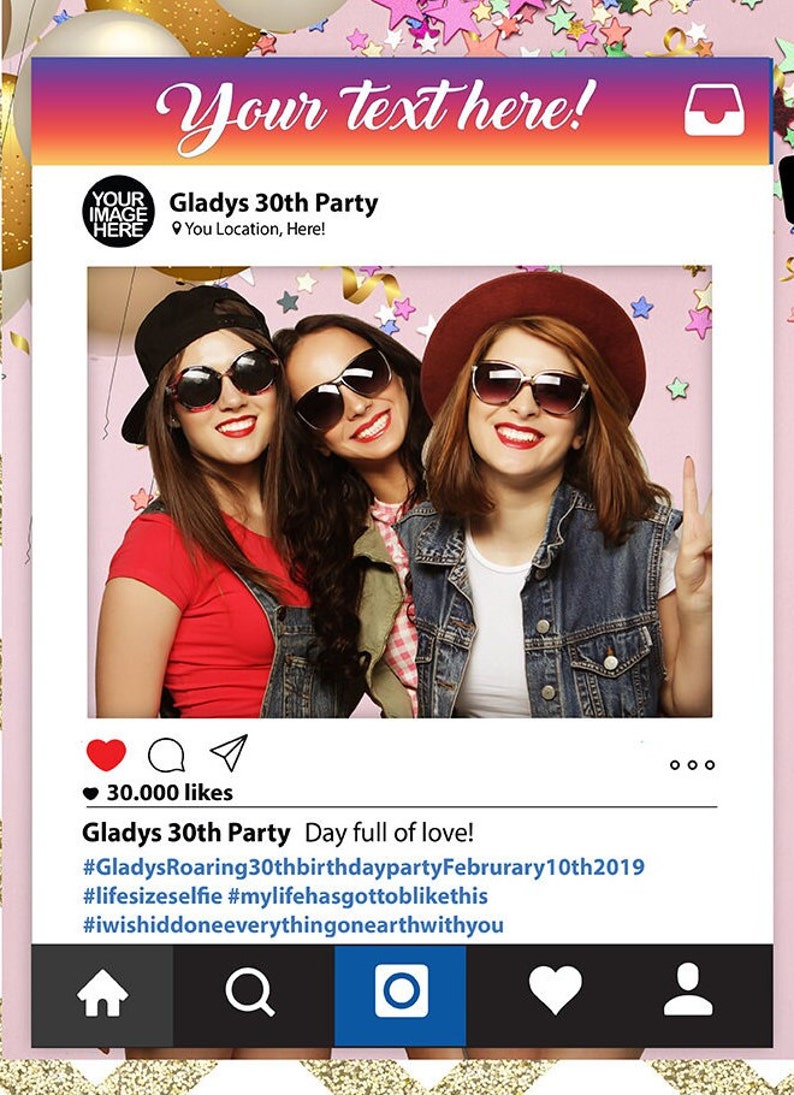 Rainbow Insta Photo Booth Frame Prop Customize You Item II | Etsy