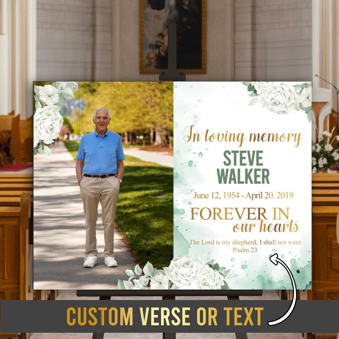 Funeral Welcome Sign Custom Memorial | Funeral Frame Board Sympathy ...