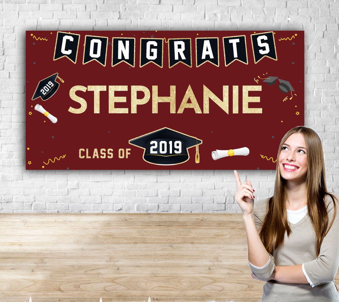 Custom Graduation Banner Backdrop - Etsy