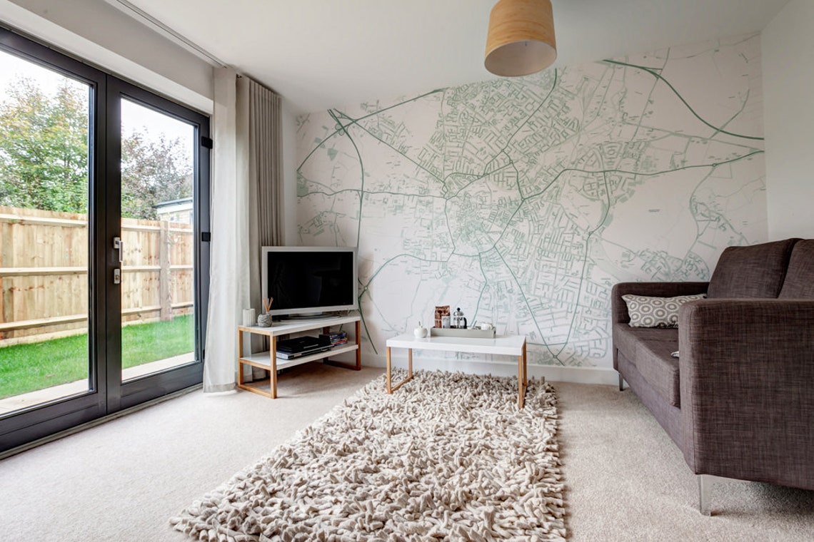 UK Custom Area Map Postcode Wallpaper Mural - OS Ordnance Survey - Non ...