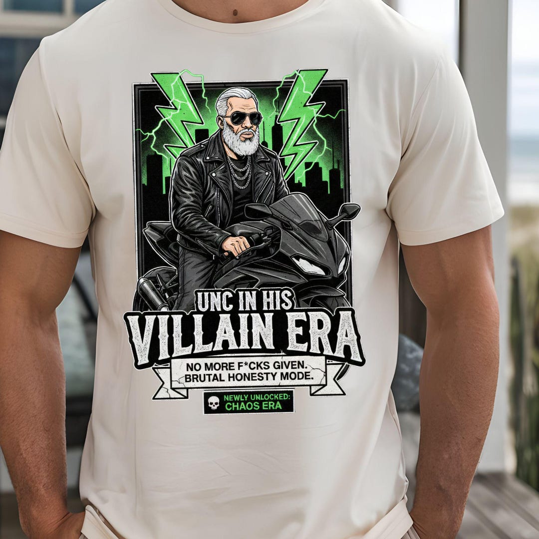UNC in His Villain Era Shirt - Funny UNC Slang Graphic Tee, Viral Meme ...