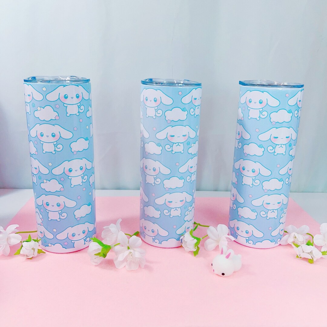 Blue Bunny Cup Stainless Steel Tumbler With Plastic Lid and Straw, Cute ...