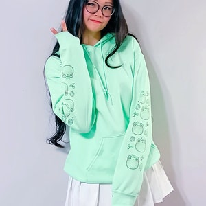 Cute Frog, Froggy, Green Hoodie, Sweater, Pullover, Nature, Sweater ...