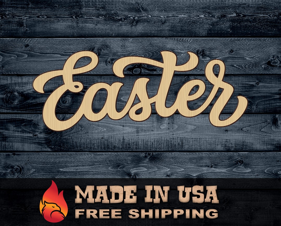 Easter Jesus Christ Faith God Script Word Letter Gift DIY Wood Cutout ...